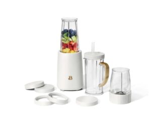 genericbeautiful personal blender set with 12 pieces, 240 w, white icing by drew barrymore