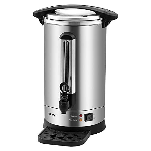 VEVOR Coffee Urn 65Cups/9.75L, Coffee Maker Urn 1500W, Large Coffee Dispenser With Coffee Level Window