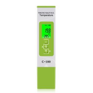 ec meter 5-in-1 tds meter, sg meter, salinity tester,temp meter.tds meter digital water tester with horizontal display,atc,ppm meter for farming,pools,drinking water