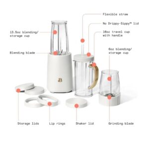 GenericBeautiful Personal Blender Set with 12 Pieces, 240 W, White Icing by Drew Barrymore