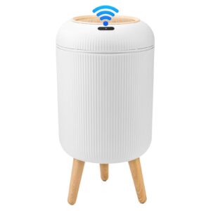 Smart Sensor Wastebasket, Convenient and Hygienic Easy to Use, Technology Sensor Waterproof Wastebasket Plastic Wastebasket for Kitchen, Bathroom, Bedroom, Living Room, Office and Outdoor (White)