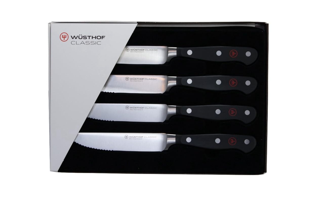 WÜSTHOF Classic Serrated 4-Piece Steak Knife Set