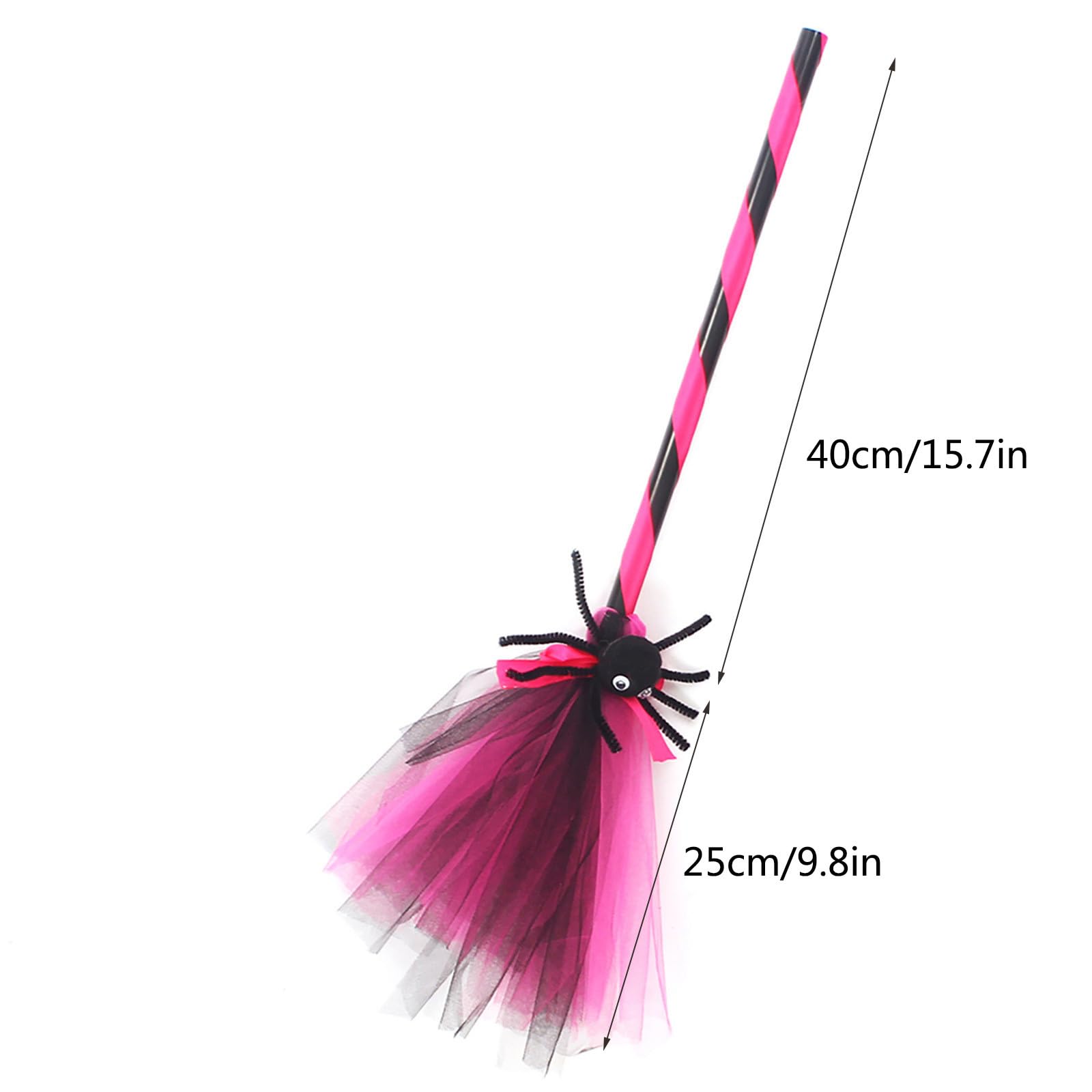 Halloween Witch Broom - Plastic Broom Witch Broomstick, Witch Flying Broomstick with Handle for Halloween Costume Party (Hot Pink)