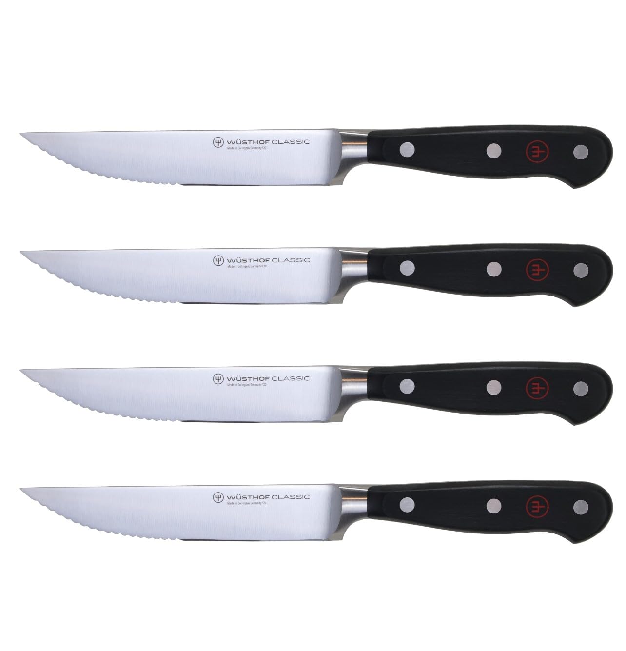 WÜSTHOF Classic Serrated 4-Piece Steak Knife Set