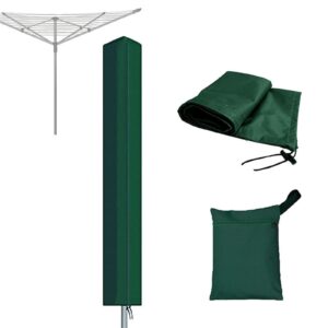 ecrcapyc 600d oxford waterproof rotary clothesline cover - anti-uv, rip-proof with zipper & drawstring(green,65x6x6inch)