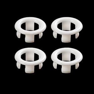 4-pack sink circular overflow hollow ring,overflow drain cover,kitchen bathroom sink hole round basin cover,bath sink hole overflow drain cap insert in hole spares (white)