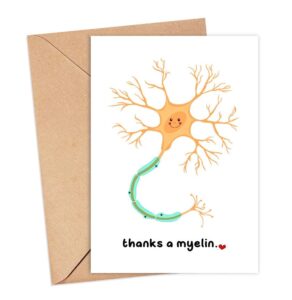 painterdesign thanks a myelin card - neurology doctor gift - cute medical card for doctor nurse teacher - thank you card - neurology card - unique greeting card