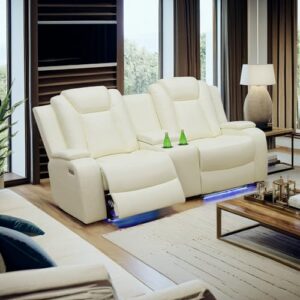 fuorola martin sofa, loveseat, cream white power recliner loveseat for living room