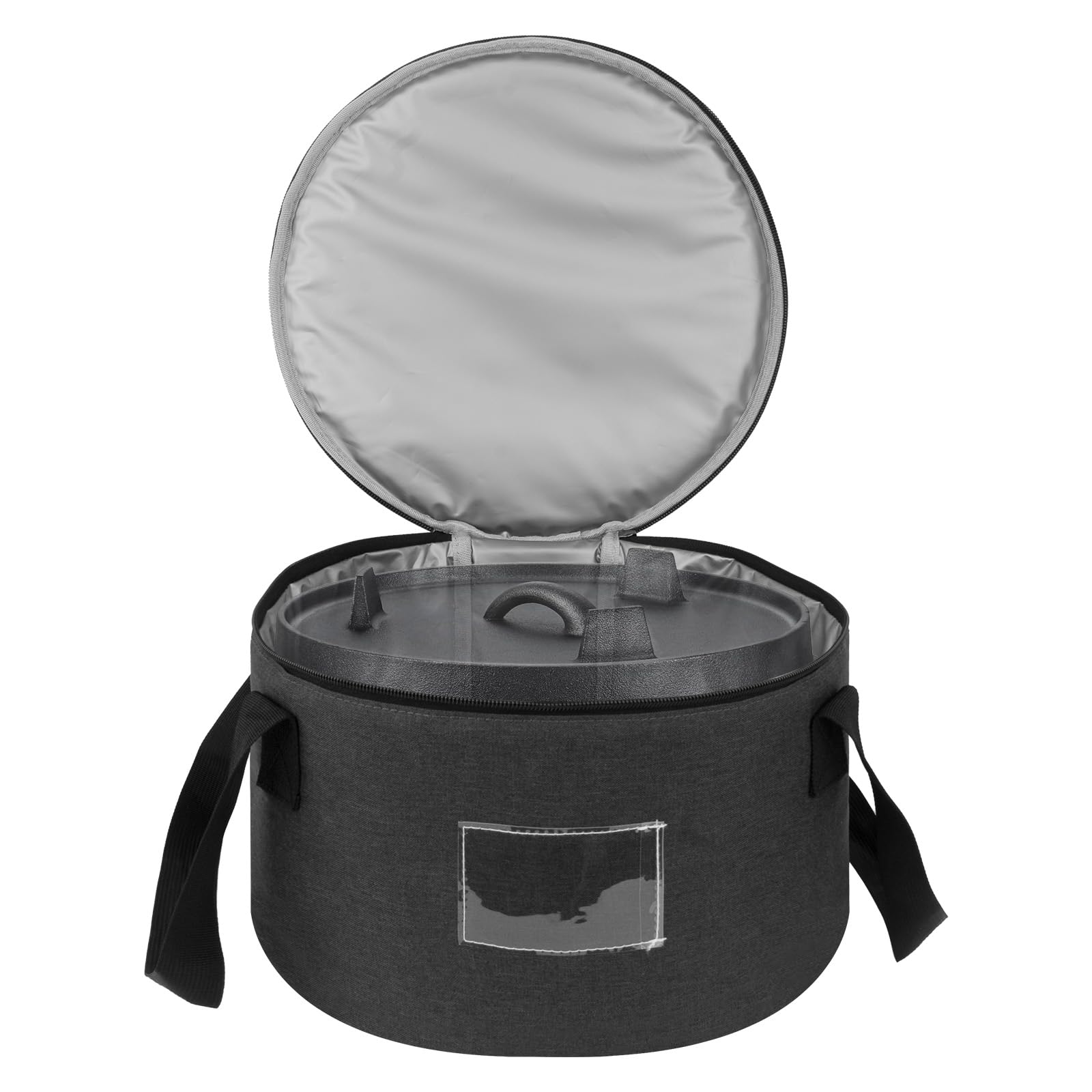 Kingshion Dutch Oven Carry Bag for 10 Inch Dutch Oven Heavy Duty Dutch Oven Tote Round Casserole Carrier for Camping Picnic and 4 Quart Pre-Seasoned Cast Iron Camp Dutch Oven - Dark Grey