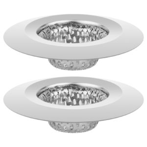 chefbee bathroom sink drain strainer - 2pcs 1.22”stainless steel shower tub drain hair catcher, bathtub sink drain cover stopper, anti-clogger sink filter plug for mop pool, utility washbasin, rv sink