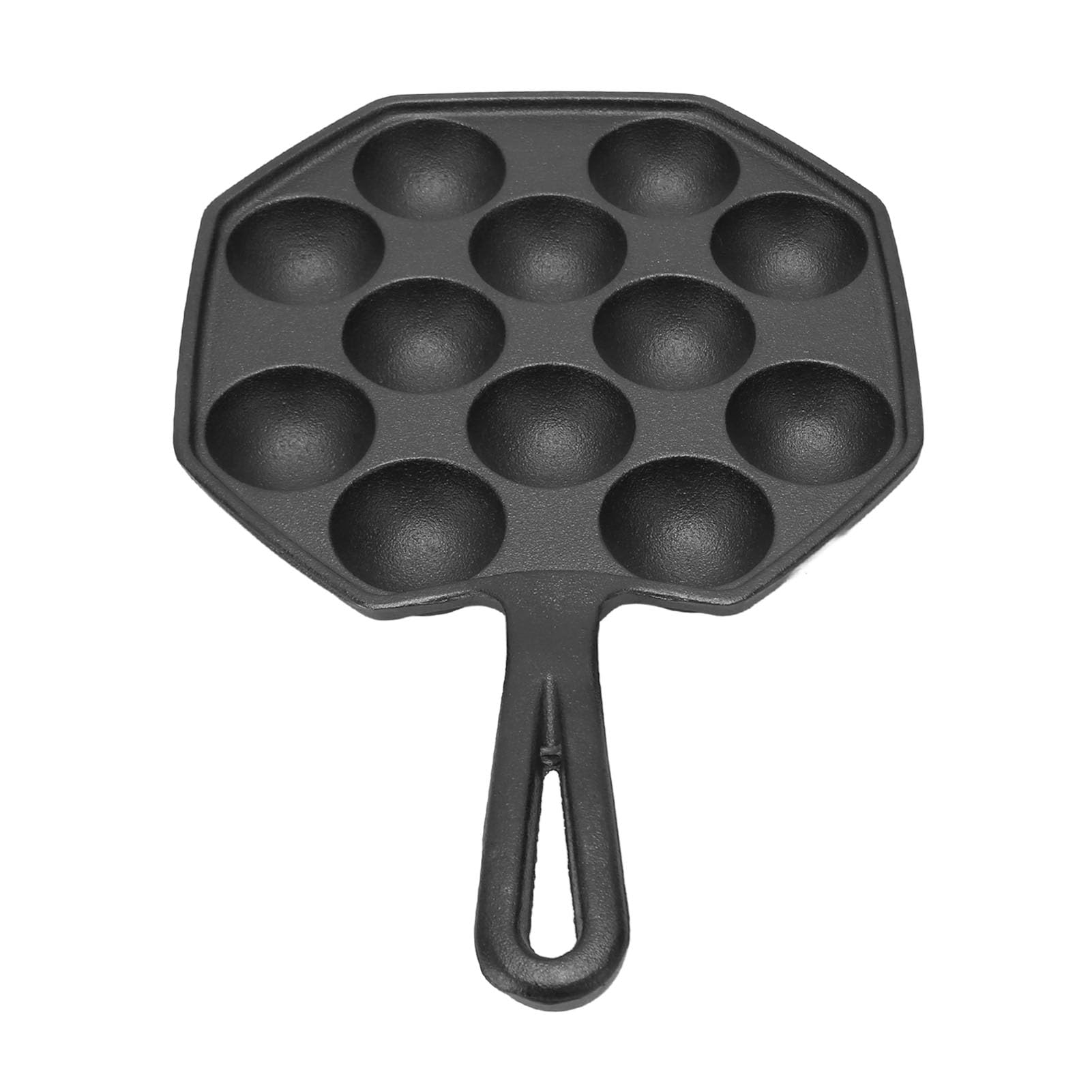 HAOHIZE Takoyaki Pan,Octopus Meatballs Frying Pan 12 Grid Takoyaki Cooking Pan Non Sticking Cast Iron Octopus Meatballs Pan