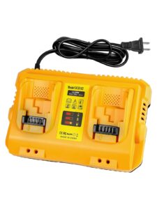 coomyxin dcb102 20v max battery charger replacement for dewalt battery charger, 2 port charger compatible with dewalt 12v-20v batteries