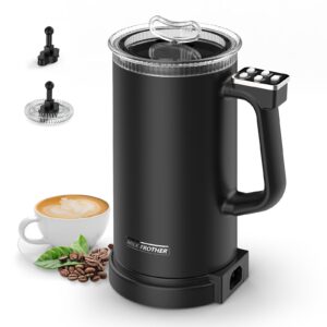 milk frother and steamer 4 in 1, electric coffee frother automatic milk frothers, coffee heater milk warmer and cold foamer frother with temperature control for latte, cappuccino, macchiato