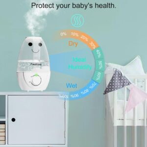 Feekaa Baby Humidifiers for Bedroom Nursery, Cool Mist Air Humidifier with Diffuser, Small Humidifier for Baby Nursery Plants & Home, BPA Free, Quiet, 24H