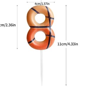 Zi Lan Basketball 13th Birthday Candle Brown Basketball Themed Cake Candles Happy Birthday Party Cake Topper for Boy Girl Kid Sport Theme Party Decorations Celebration Supplies