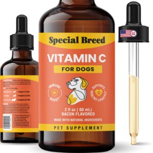 vitamin c for dogs, helps support immune system, vitamin c liquid supplement, dog immune booster, bacon flavored, 2oz