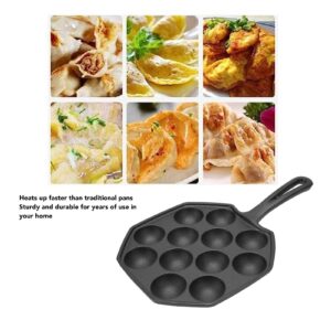 HAOHIZE Takoyaki Pan,Octopus Meatballs Frying Pan 12 Grid Takoyaki Cooking Pan Non Sticking Cast Iron Octopus Meatballs Pan