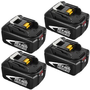 nyveyoo upgraded 6.0ah replacement 18v battery for makita, compatible with makita 18v battery lithium ion bl1850 bl1850b bl1840 bl1840b bl1830 bl1830b bl1815 lxt 18v battery chargers, 4pack