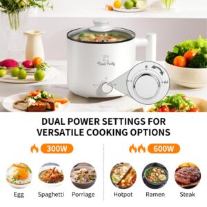 Food Party Hot Pot Electric Pot for Cooking Ramen Cooker 1.8L College Dorm Room Essentials Mini Hotpot Shabu Shabu Pot 110V Noodle Cooker Non Stick