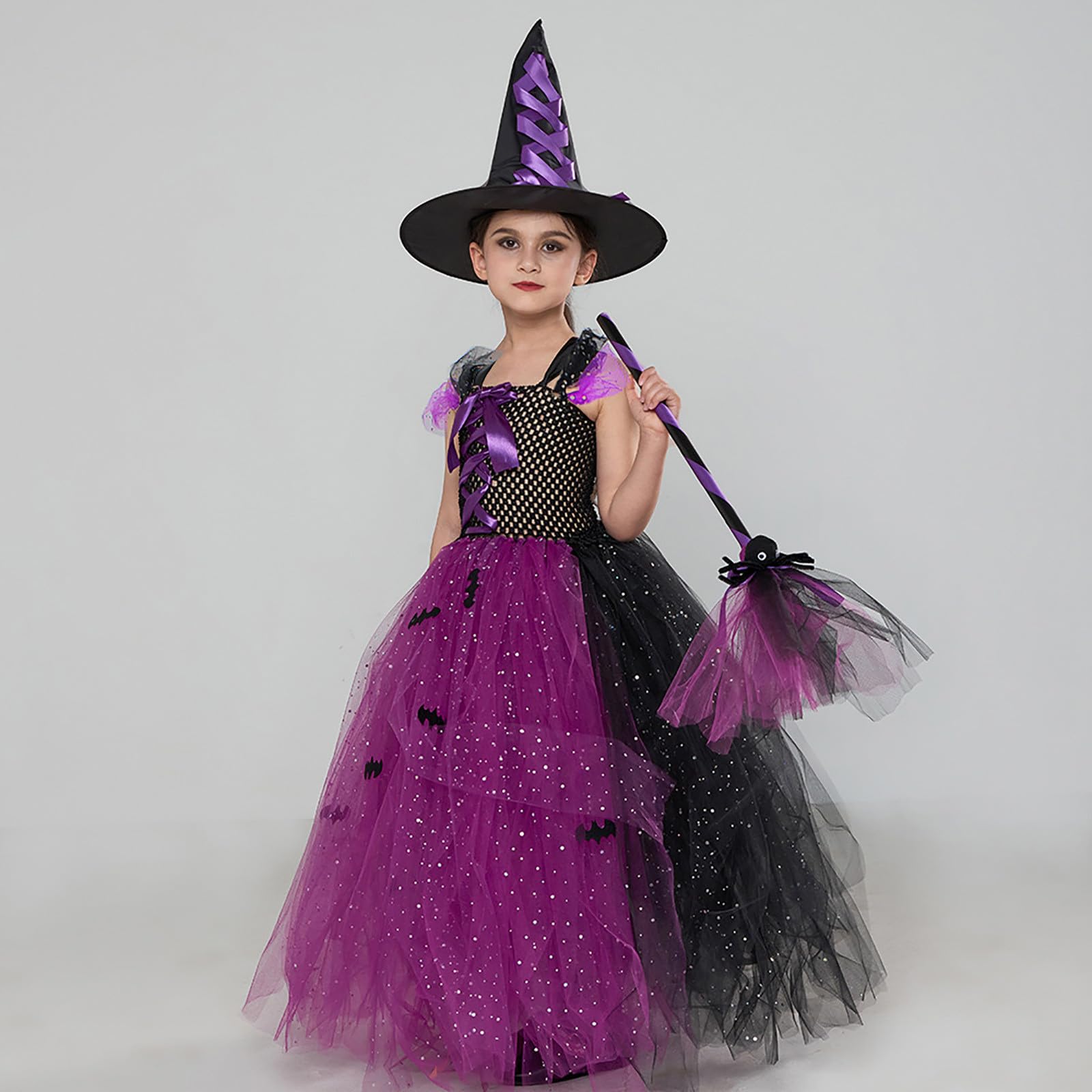 Halloween Witch Broom - Plastic Broom Witch Broomstick, Witch Flying Broomstick with Handle for Halloween Costume Party (Hot Pink)