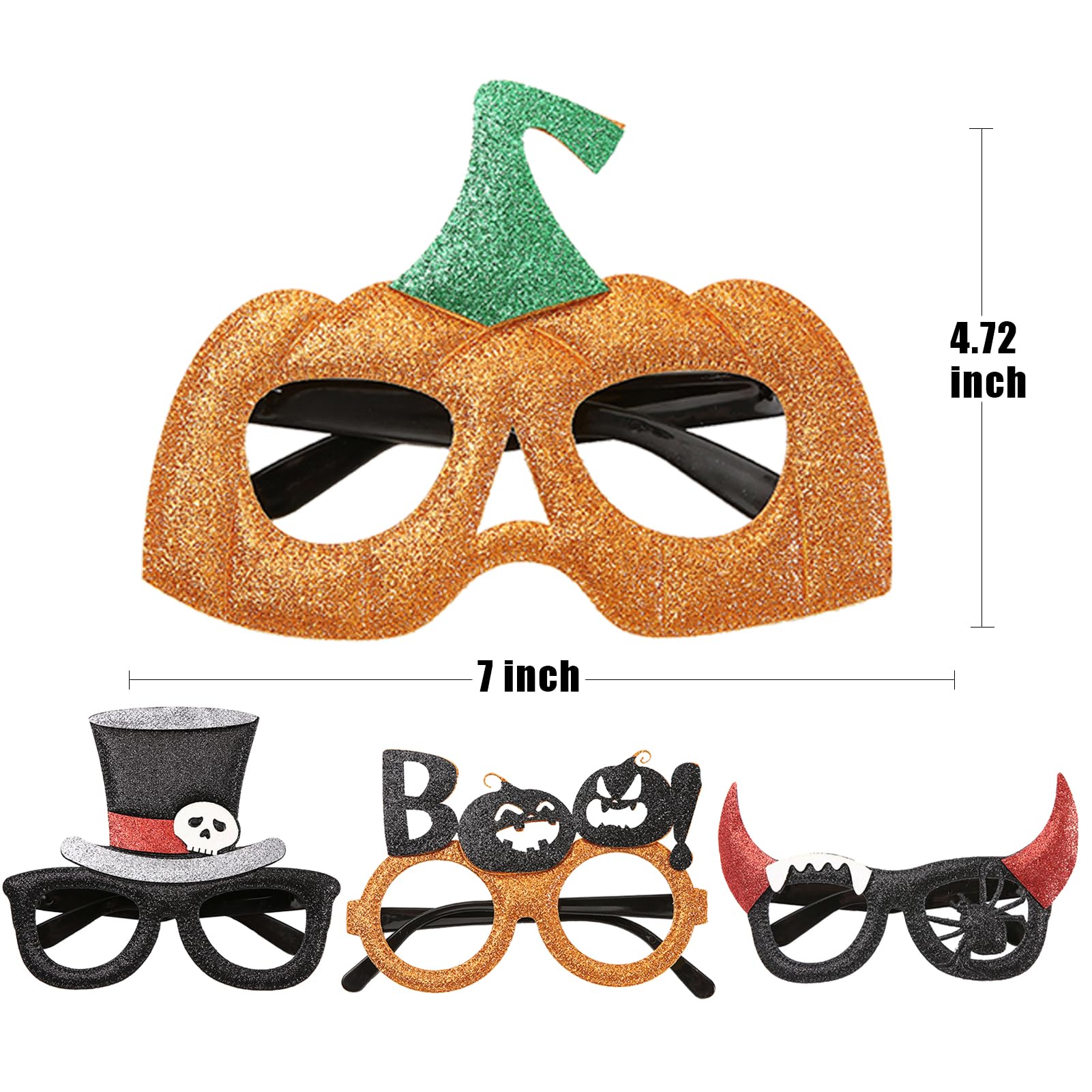 YYMayLsh Halloween Party Supplies, Cute Halloween Headbands and Glasses Set for Kids and Adults, Perfect for Halloween Party Favors (8 headbands+8 glasses)