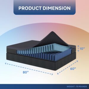 ZIWI Zipp Mattress, New Interlocking Foam Design, All-in-One Comfort, Support & Cooling, Better Than Memory Foam, Chemical-Free Materials, No-Risk 100-Night Trial, 20-Year Warranty, Queen