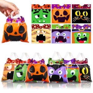 funnymoom 60 pcs halloween party favors bags halloween drawstring treat bags halloween candy goodie bags for kids trick or treat plastic halloween party gift bags for halloween birthday party supplies