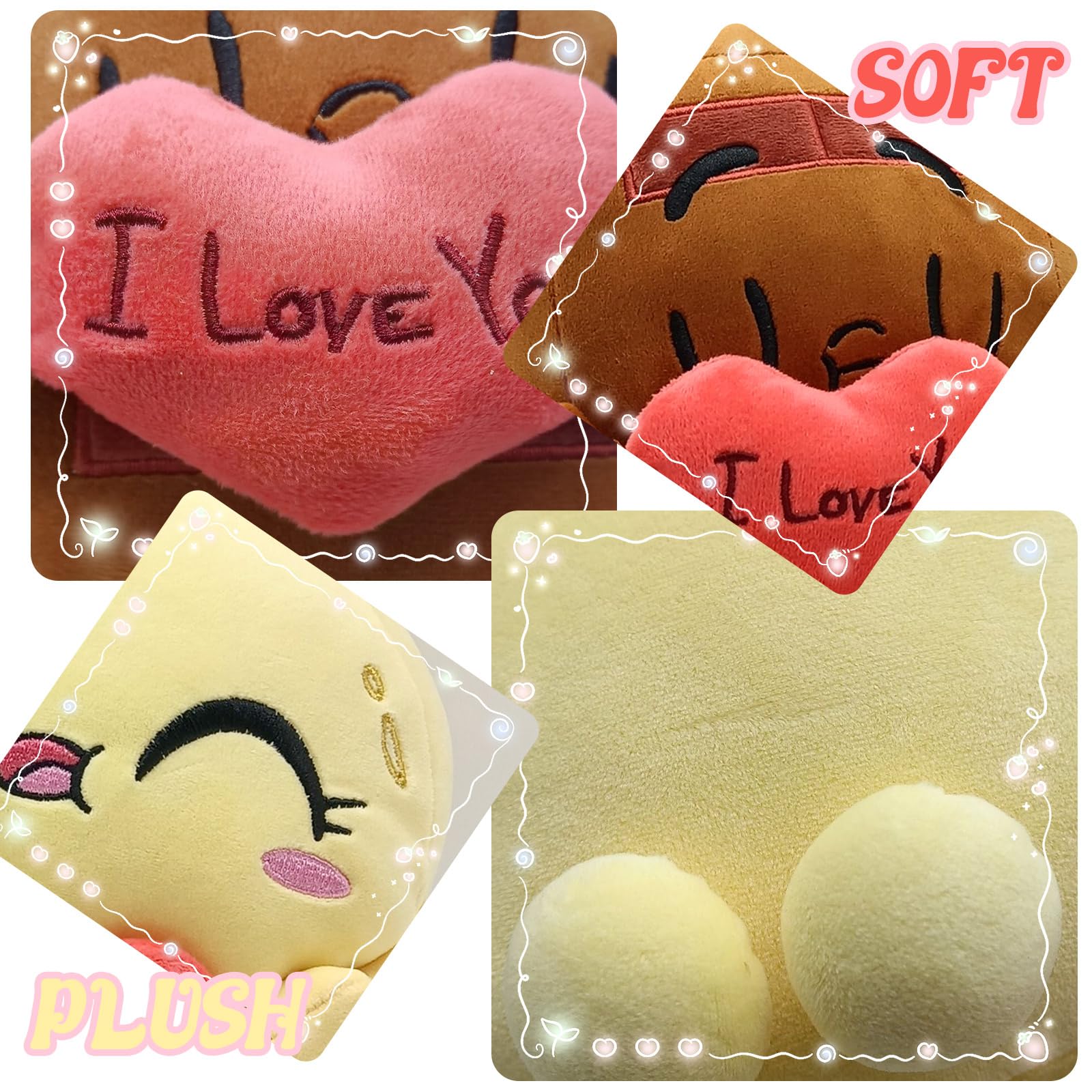 Fiohiof Choco and Pancake Plush 8"" Choco and Pancake in Love Plushies Toy for Boys Girls Soft Stuffed Animal Pillow Doll Gift for Fans Kids