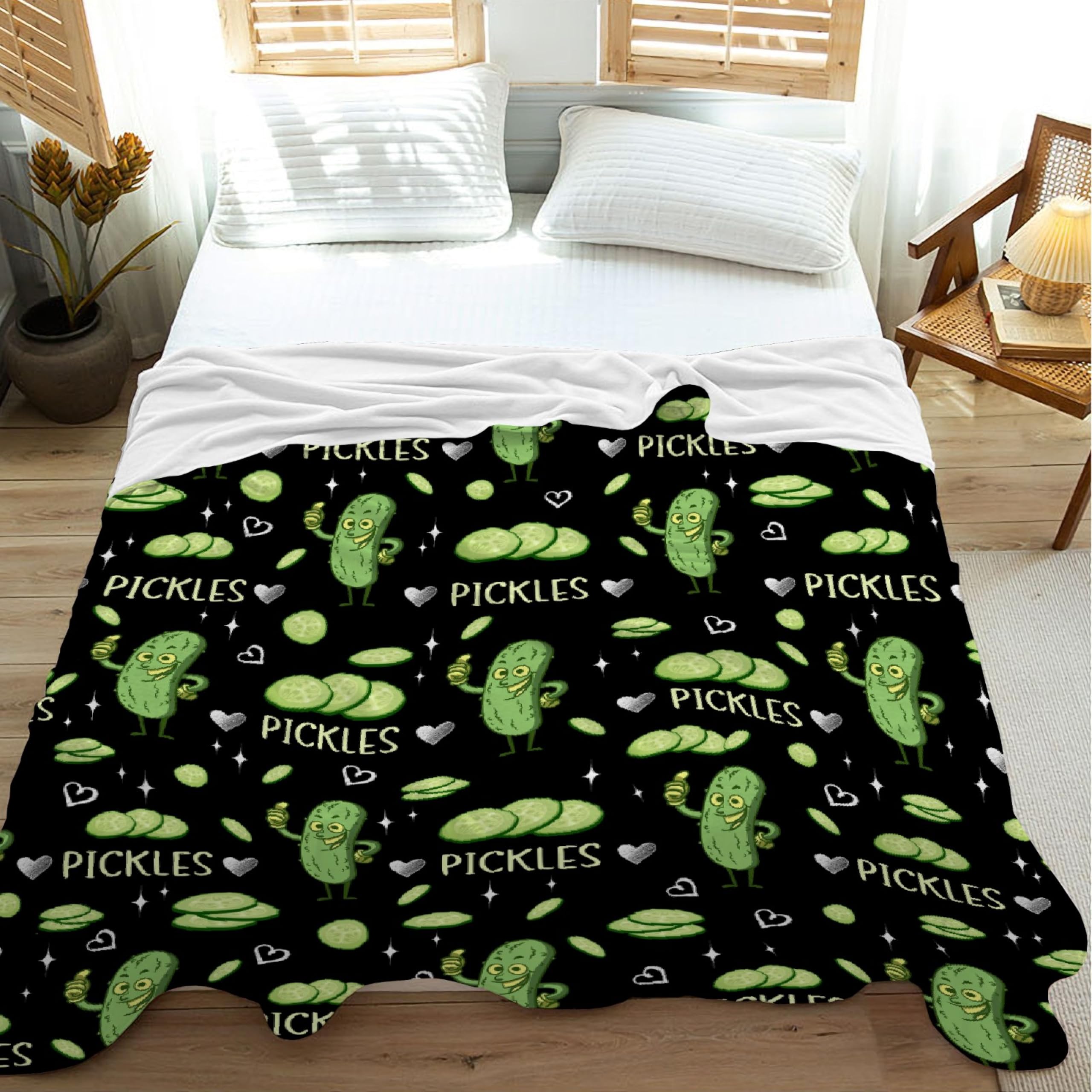 Pickle Blanket for Pickles Lover Funny Pickle Gift for Girl Boys Women Super Soft Flannel Blanket for Sofa Couch Bed Camping Travel - Plush Warm Home Decor for All Seasons, 40"x50"for Kids/Baby