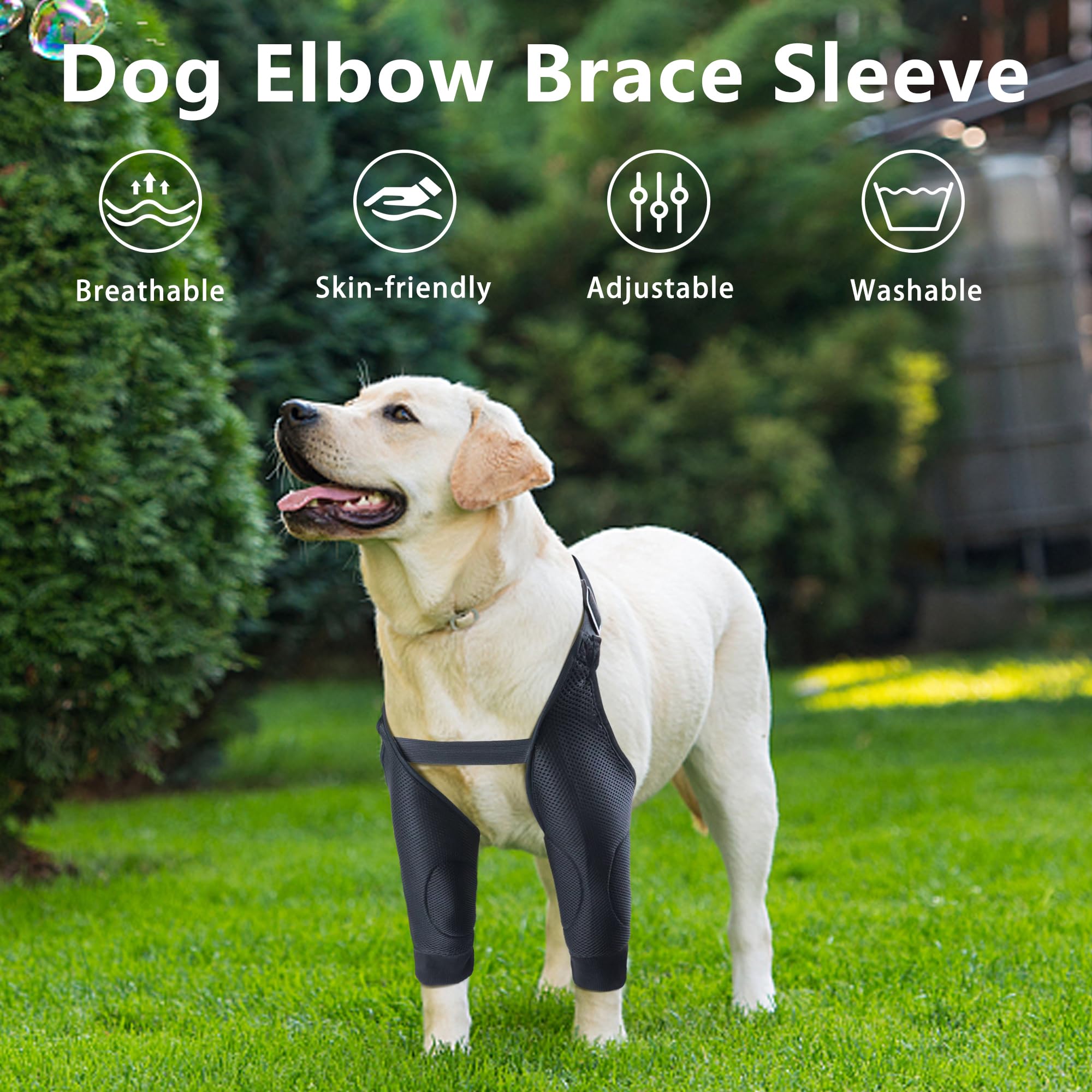 Dog Elbow Protector Elbow Pads for Calluses, Dog Recovery Suit Elbow Sleeves, Breathable Mesh Dog Elbow Protector Elbow Pads, Adjustable Dog Knee Brace Elbow Joint Support Wrap Stop Licking Wounds, M