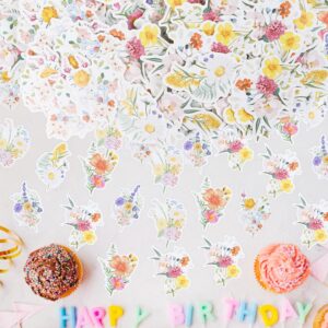 Rngmsi Wildflower Party Confetti Decorations - 240PCS Wildflower Scatter Paper Table Decor Wildflower Baby Shower Decorations Floral Flowers Confetti Wedding Decor Bridal Shower Decoration Supplies