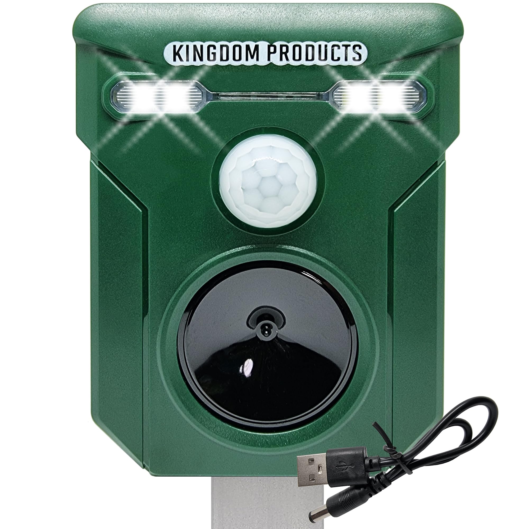 Newest Fall and Winter 2024/5 Solar Animal Repellent Motion Activated with Flashing LED Lights, USB Cable and Alarm - Raccoon Repellent Deer Dog Birds Fox Rats Cat Animal Repeller Ultrasonic Outdoor