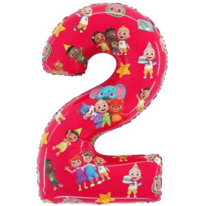 toyland® 27 inch cocomelon number foil balloon - kids party balloons - number 1-2 available