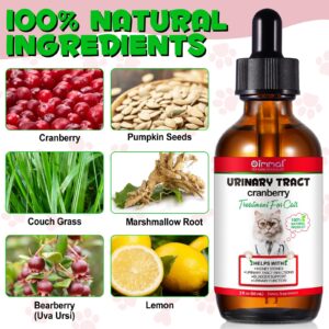 Urinary Tract for Cats, Natural Cat Urinary Tract Infection Treatment Drops - Supports Bladder, Kidney Stone, Dog UTI, Cranberry Kidney Bladder Support Supplement, Chicken Flavor - 60 ml / 2.02oz