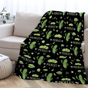 Pickle Blanket for Pickles Lover Funny Pickle Gift for Girl Boys Women Super Soft Flannel Blanket for Sofa Couch Bed Camping Travel - Plush Warm Home Decor for All Seasons, 40"x50"for Kids/Baby