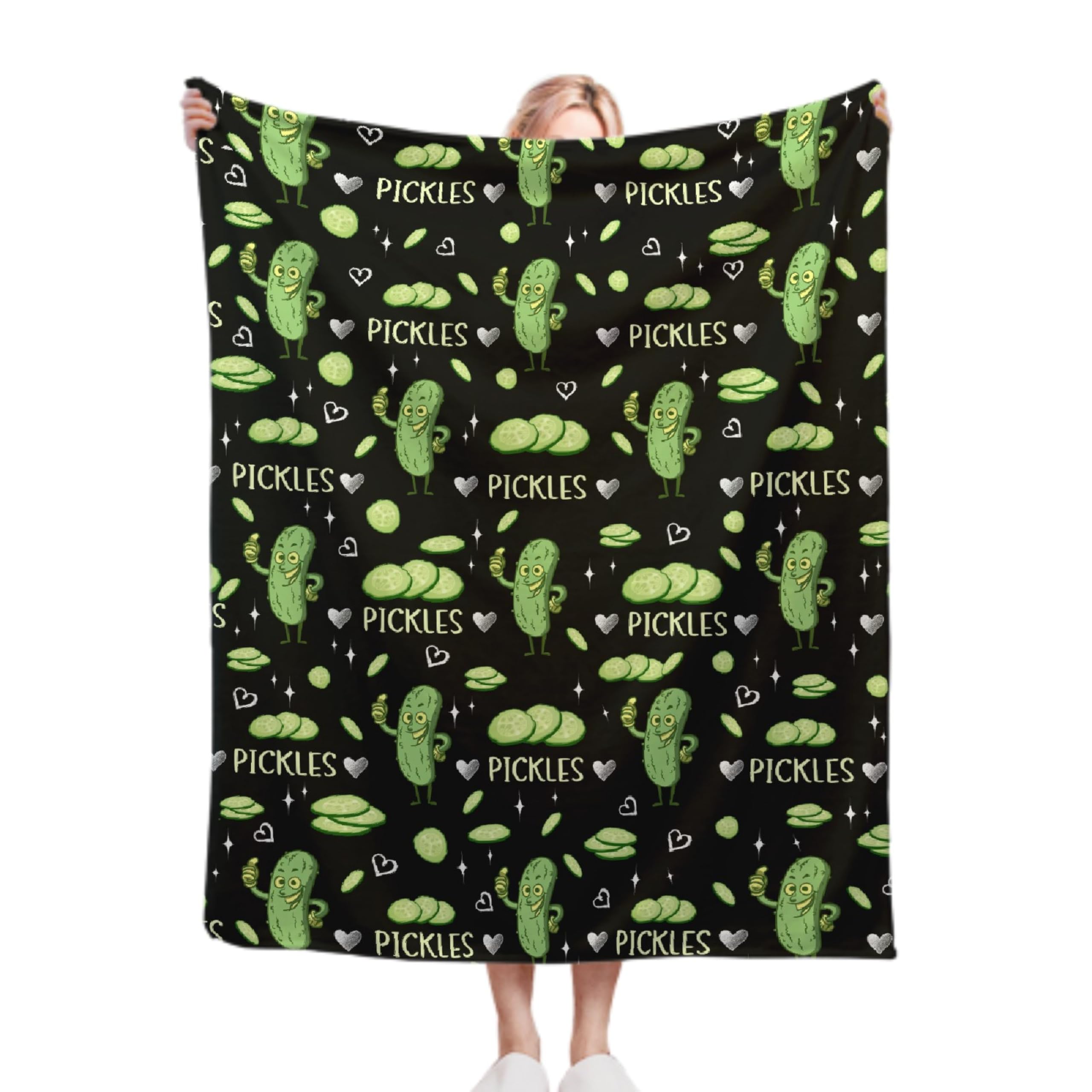 Pickle Blanket for Pickles Lover Funny Pickle Gift for Girl Boys Women Super Soft Flannel Blanket for Sofa Couch Bed Camping Travel - Plush Warm Home Decor for All Seasons, 40"x50"for Kids/Baby