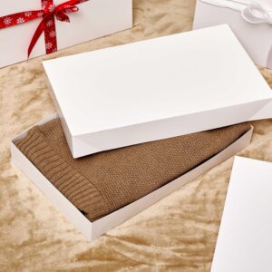 SUNCOLOR 6 Pack 14" Large White Gift Boxes With Lids For Clothes Presents