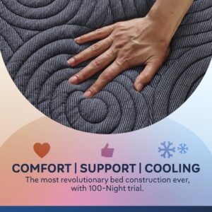 ZIWI Zipp Mattress, New Interlocking Foam Design, All-in-One Comfort, Support & Cooling, Better Than Memory Foam, Chemical-Free Materials, No-Risk 100-Night Trial, 20-Year Warranty, Queen