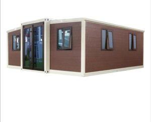 kitchef foldable house 2 bedrooms, kitchen, livining room and bathroom with instant heater - quick assembly, durable, and compact living solution - backyard bar shed, 20 ft