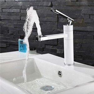 pdoligbdn kitchen taps kitchen tap faucet white spray painting bath sink faucet bathroom cold and hot faucet crane with 360 rotating aerator