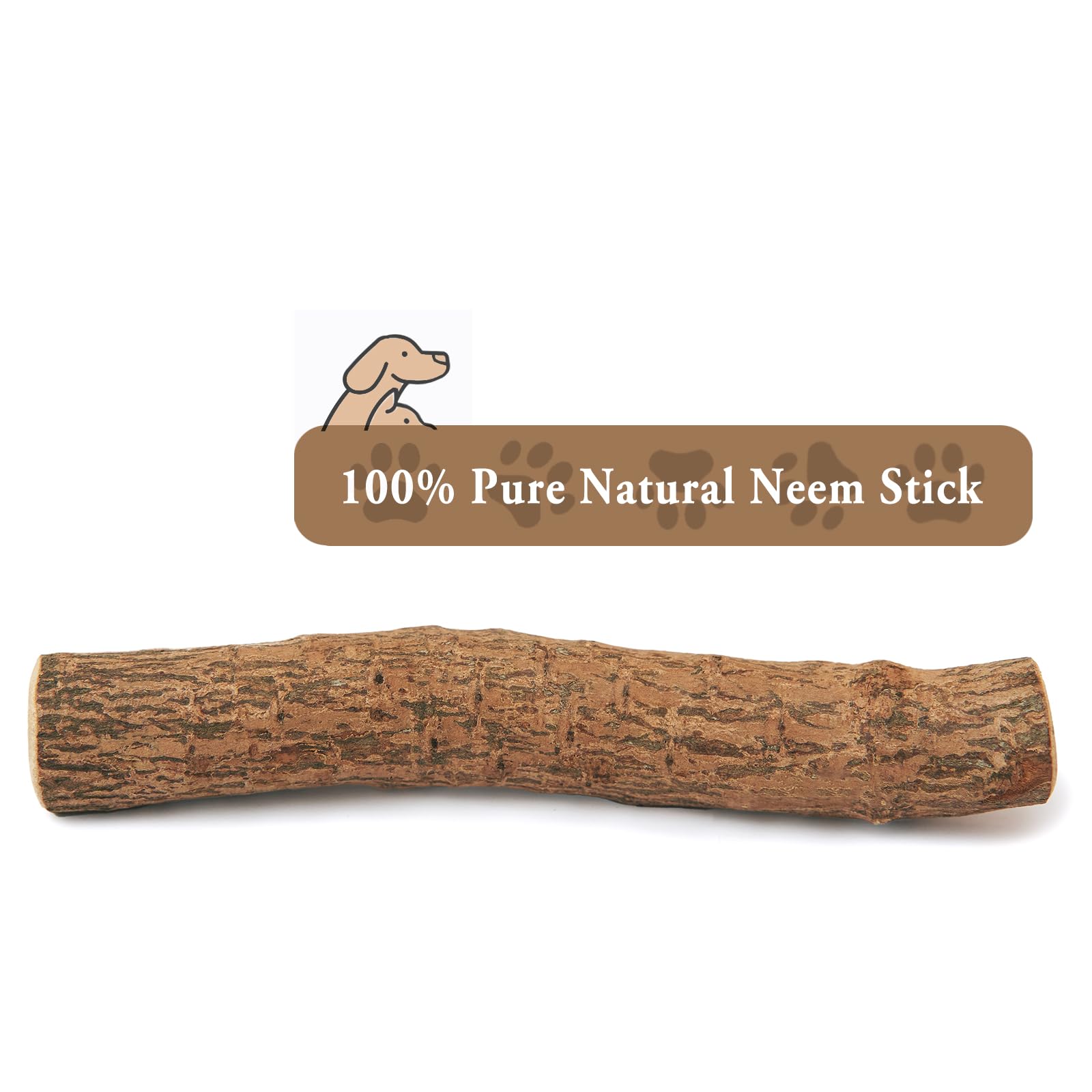 aiminto Neem Stick for Dog Chew, 100% Organic, Natural Toothpaste, Teething, Dental Care, (Large Dog >44LBs, Pack of 3 Pieces)