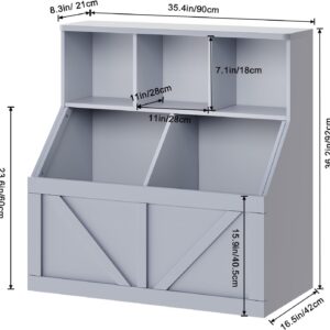 GAOMON Toy Storage Organizer and Kids Bookshelf, Toddler Toy Storage Cabinet with Toy Shelf, Toy Organizer and Kids Bookcases Fit for Playroom Bedroom Nursery Classroom School Kindergarten Daycare