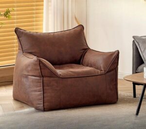 experience ultimate comfort with the leather lazy sofa - luxury lounge chair for relaxation at home! (oil wax leather retro brown [single seat sofa])