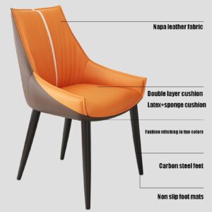 Kitchen Dining Room Furniture Chairs Kitchen Dining Chairs Faux Napa Leather Living Room Chairs,Water Proof Leather Side Chair with Carbon Steel Feet for Dining and Living Room Chairs (Color