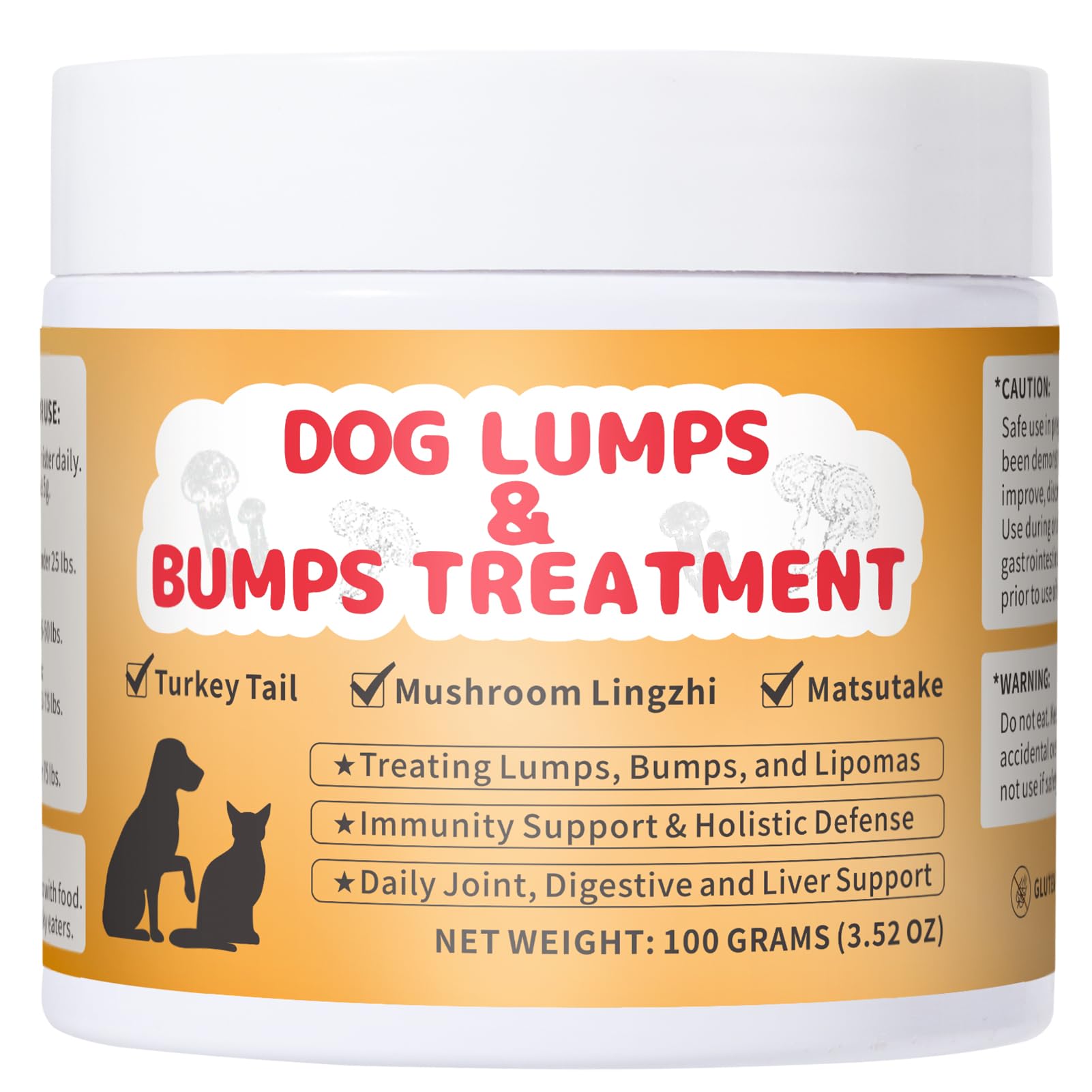 Dog Lumps & Bumps Supplement – Turkey Tail Mushroom Powder for Dogs Lipomas, Immune Support & Energy Boost, 3.52 oz