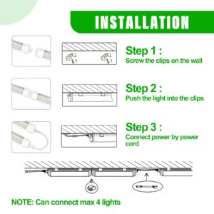 yaojin LED Shop Light Fixture 8FT,100W 15000LM,6000K,V Shape,Clear Cover,Hight Output,Linkable,T8 LED Tube Lights,for Garage, Warehouse 8 Foot with Plug,Pack of 8