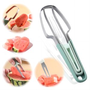 vrlofy watermelon cutter slicer tool,3-in-1 stainless steel watermelon cutter slicer tool,watermelon popsicle cutter watermelon fork slicer cutter melon cutter watermelon knife fruit cutter