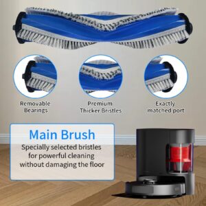 17 Pack Accessories Compatible with Yeedi C12 PRO PLUS Robot Vacuum.1 Main Brush,4 side brushes,4 Filters,4 mop pads