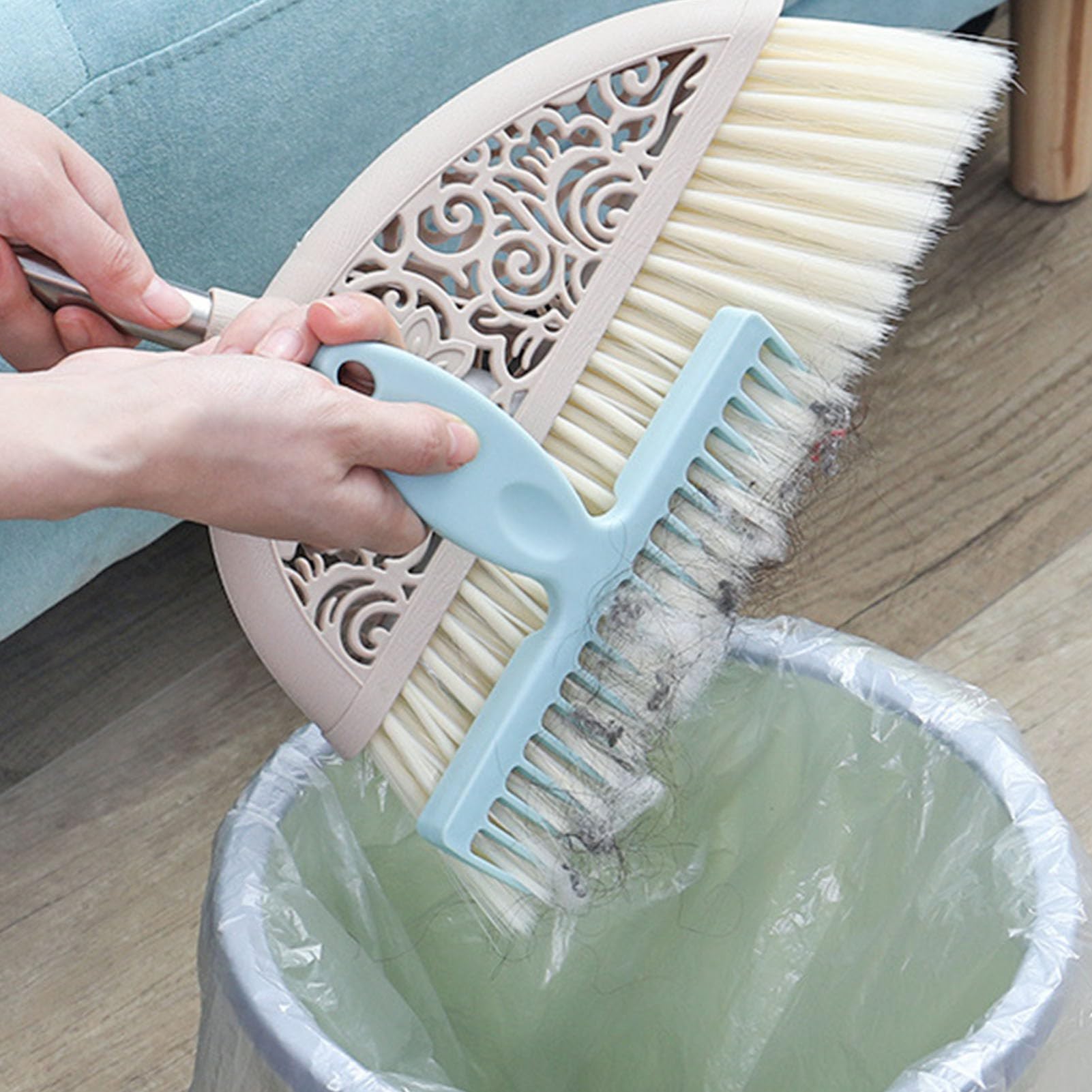 Household Broom Hair Removal Comb, Bathroom Sewer Hair Collectors Cleaning Rake Carpet Pet Hair Removal Cleaning Tool