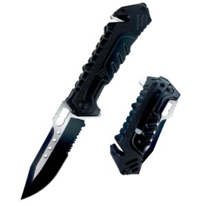 wliybyo j29 pocket knife, 3 in 1 folding knife with glass breaker & seatbelt cutter, pocket knife for men with liner lock, survival knife for rescue